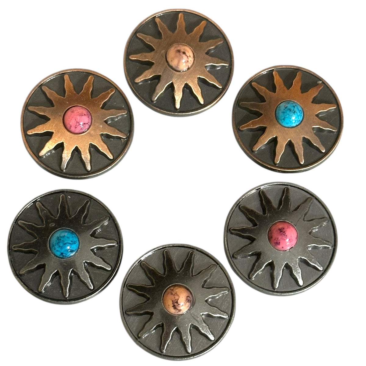 Marble Sun Screw-back Concho – Bling in the Ring