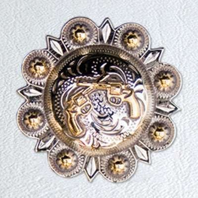 Gold Swirl Pistol Concho – Bling in the Ring